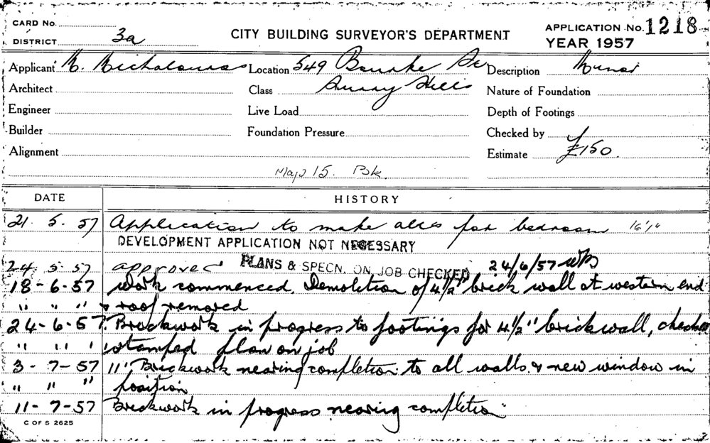 Building Inspectors Card: 549 Bourke St, Surry Hills. Application to ... Building Inspectors Card: 549 Bourke St, Surry Hills. Application to ...